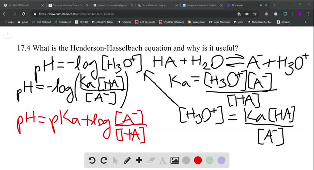 ⏩SOLVED:What is the Henderson-Hasselbalch equation, and why is it… | Numerade