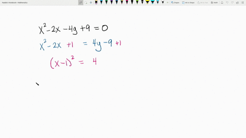 SOLVED: In Exercises 43–48, convert each equation to standard form by completing the square on x ...