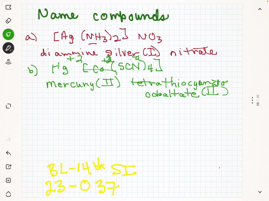 SOLVED: Write the names of the following compounds, using the standard ...