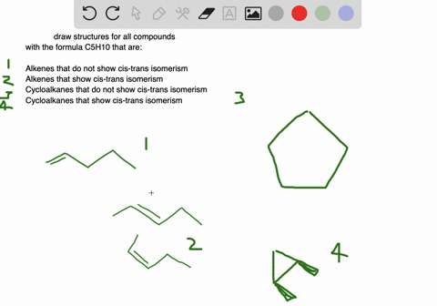SOLVED:Draw structural formulas and give IUPAC names for all the isomeric pentenes (C5 H10) that ...