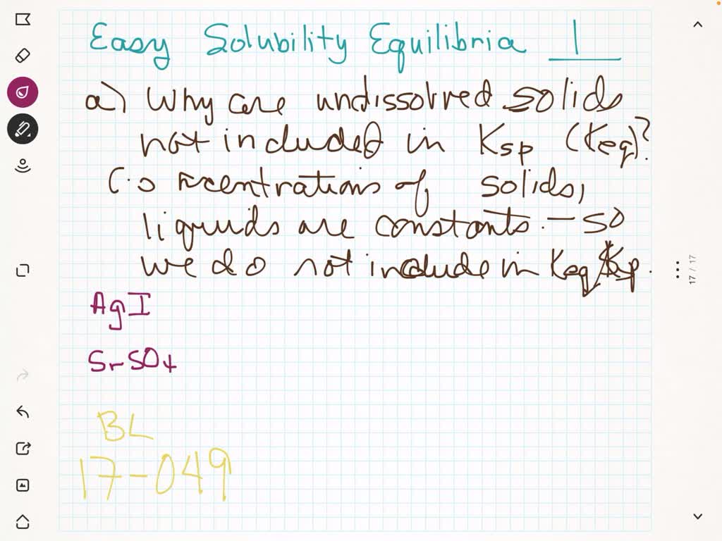 SOLVED:(a) Why is the concentration of undissolved solid not explicitly ...