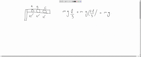 ⏩SOLVED:A light rod carries three equal masses A, B and C as shown… | Numerade