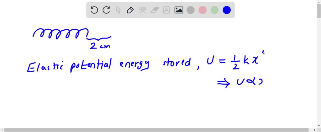 SOLVED:A long elastic spring is stretched by 2 cm and its potential ...