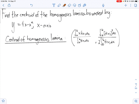SOLVED:Find the centroid of each homogeneous lamina bounded by the ...