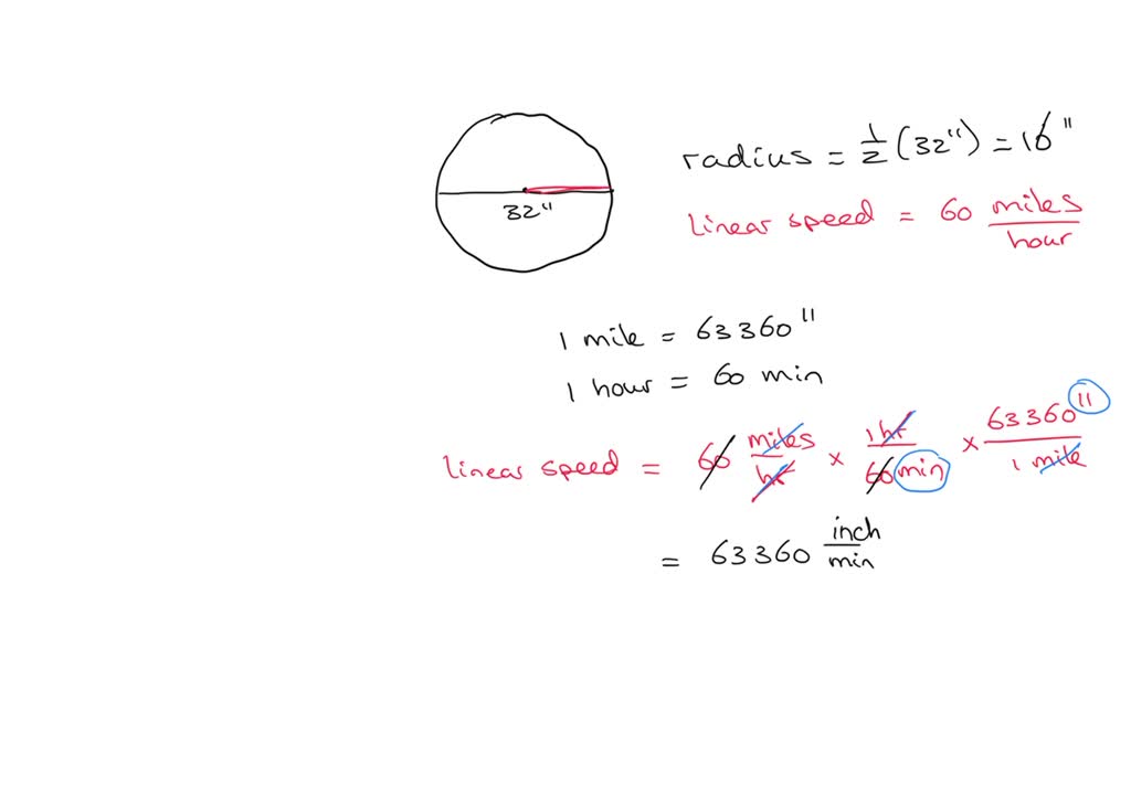 SOLVED: A truck with 32 -inch diameter wheels is traveling at 60 mi / h . Find the angular speed ...