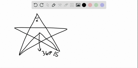 SOLVED:Determine the measure of the angle in each point of the five-pointed star appearing on ...