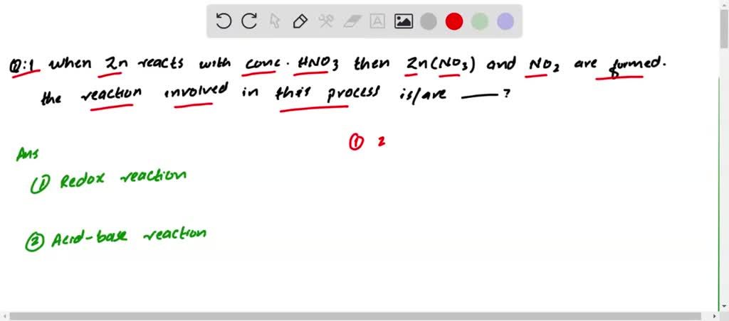 SOLVED:When Zn reacts with conc. HNO3, then Zn(NO3) and NO2 are formed ...