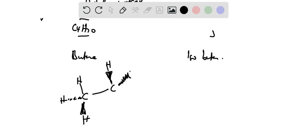 VIDEO solution:Draw hashed-wedged line formulas for each C4 H10 isomer ...