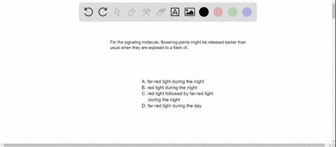 SOLVED:The signaling molecule for flowering might be released earlier ...