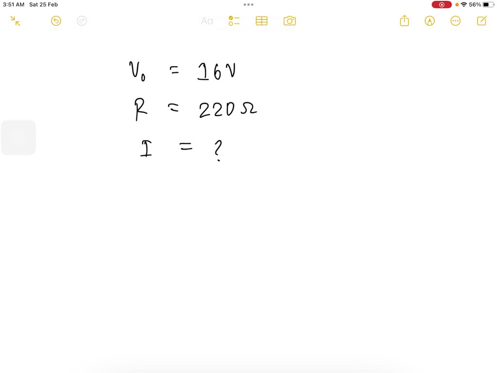 A circuit has three resistors connected in series. Resistor R2 has a resistance of 220 Ωand a ...