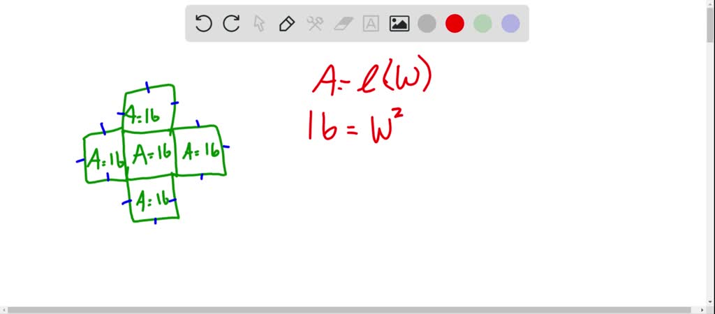 SOLVED:The area of each square in the figure is 16 square units. Find ...