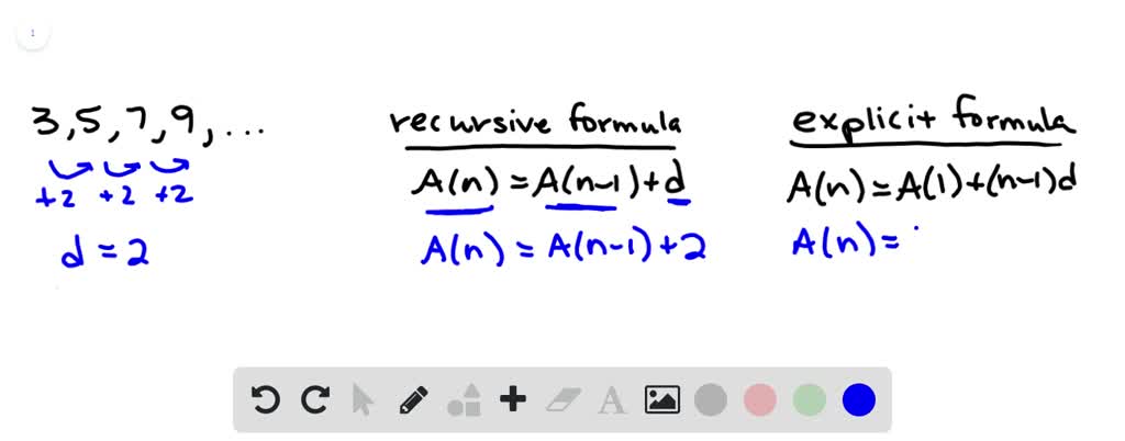 SOLVED Write A Recursive Formula And An Explicit Formula In Slope 