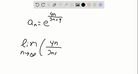 SOLVED:Use Theorem 4 to determine the limit of the sequence. an=e^4 n /(3 n+9)
