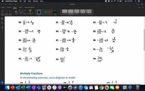 SOLVED: Simplify each fraction. Do not convert any improper fractions ...