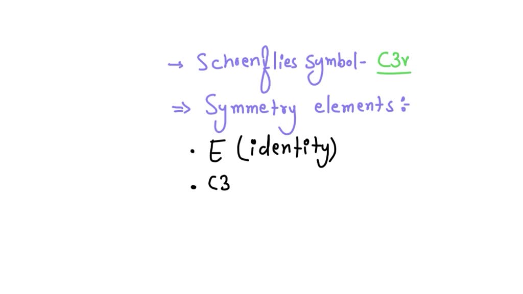 SOLVED:List all the symmetry elements of the following molecules, assign each to a point group ...