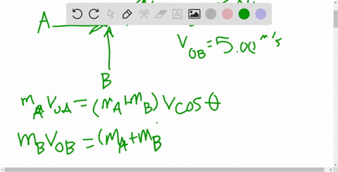 SOLVED:Object A is moving due east, while object B is moving due north. They collide and stick ...