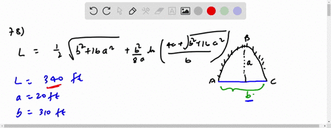 SOLVED:The area of a right parabolic segment: A=\frac{2}{3} a b A right ...