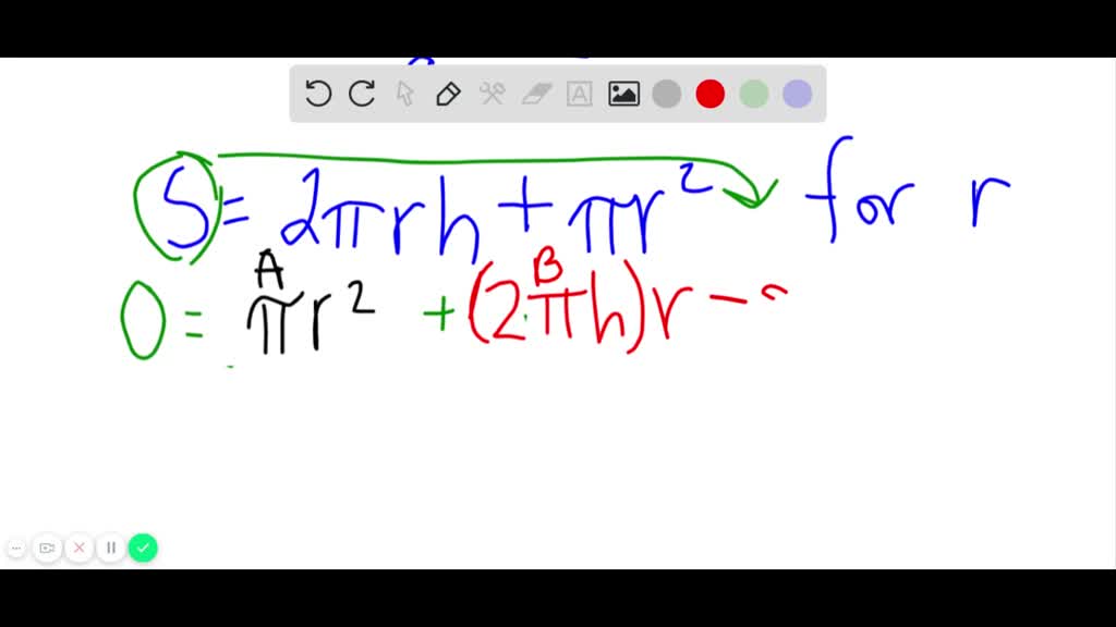 SOLVED:S=2 πr h+2 πr^2 for r