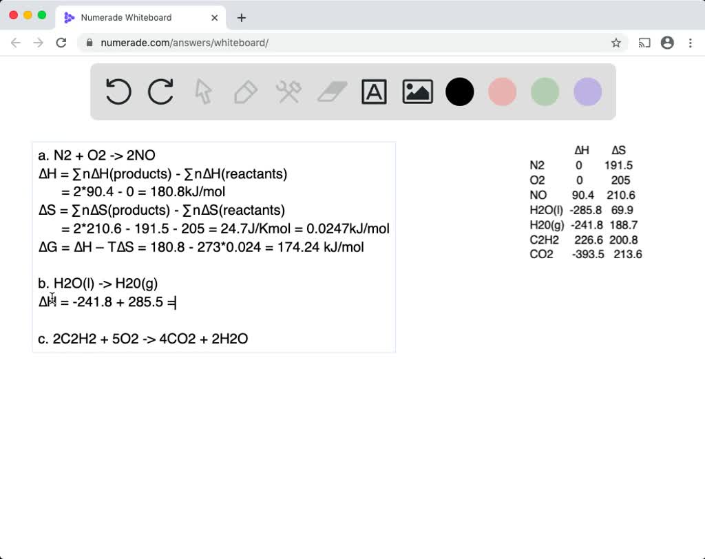 SOLVED:Calculate ΔG^∘ for the following reactions at 25^∘ C : (a) N2(g ...