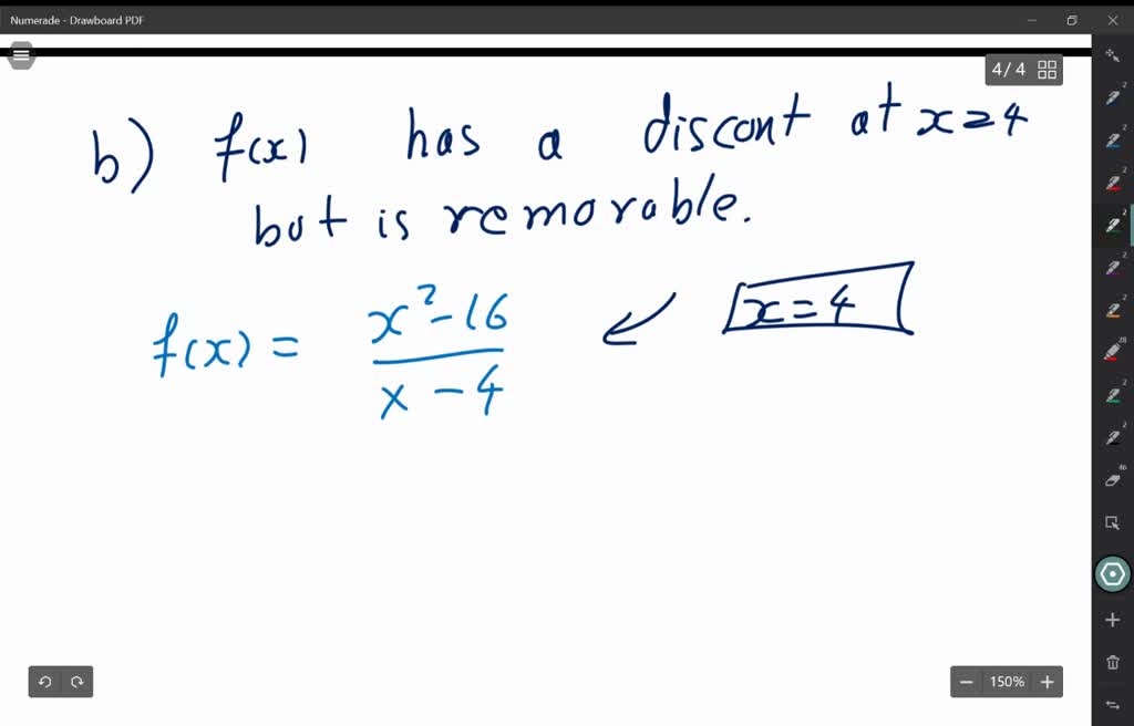 Solved Removable And Nonremovable Discontinuities Describe The