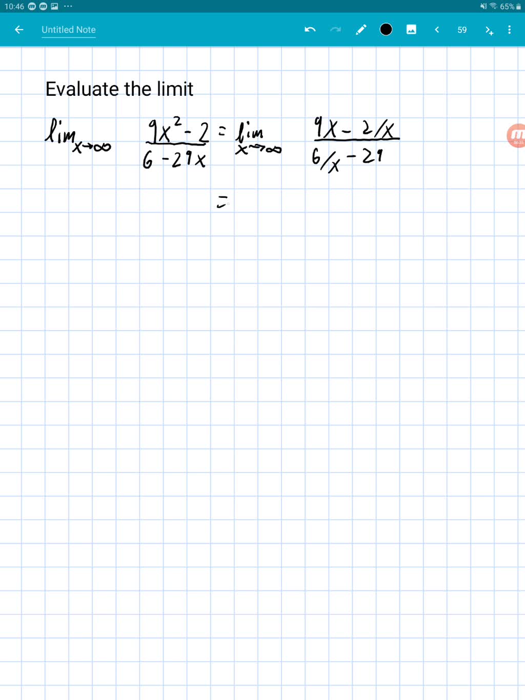 SOLVED Evaluate The Limit Limx 9 X 2 2 6 29 X 