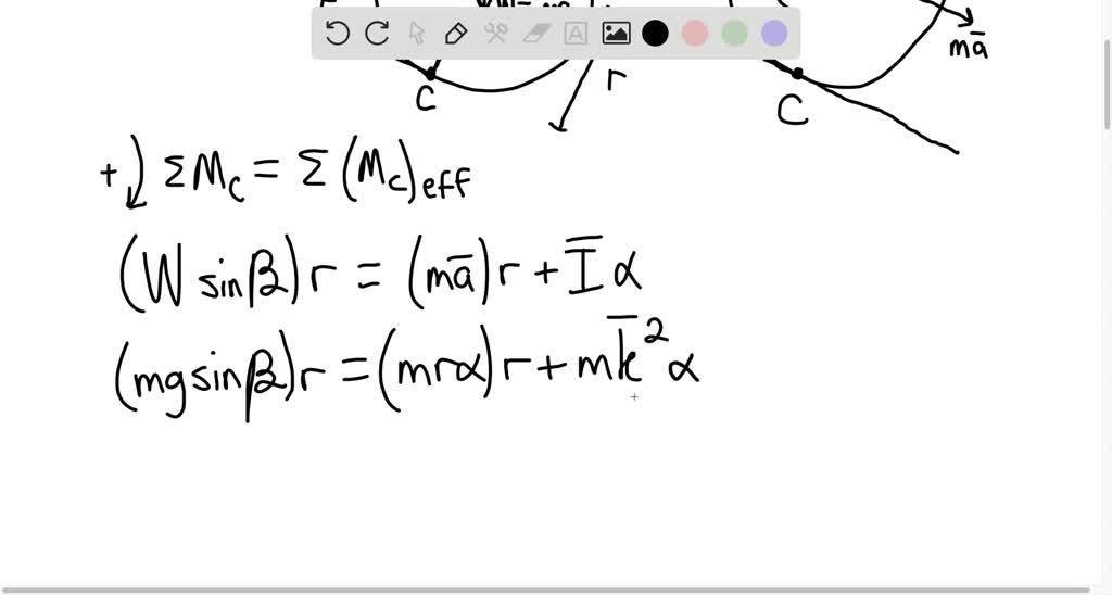 SOLVED: A wheel of radius r and centroidal radius of gyration k̅ is ...