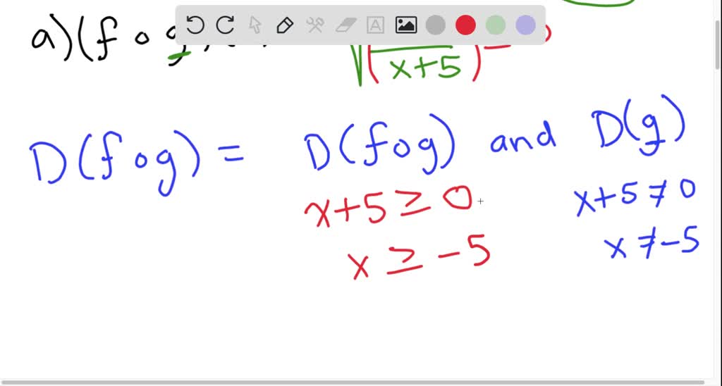 Solved Given Functions F And G Find A F ∘g X And Its Domain And