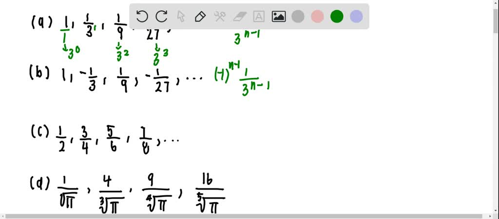 SOLVED In Each Part Find A Formula For The General Term Of The 