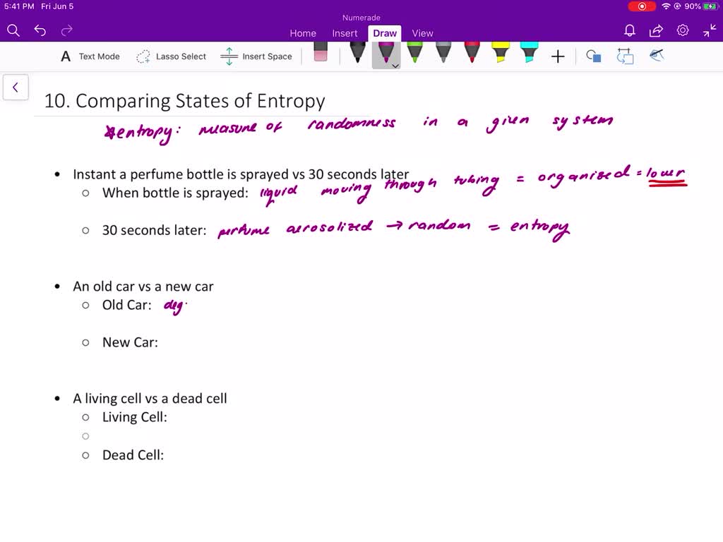 In each of the three systems, determine the state of entropy (low or ...