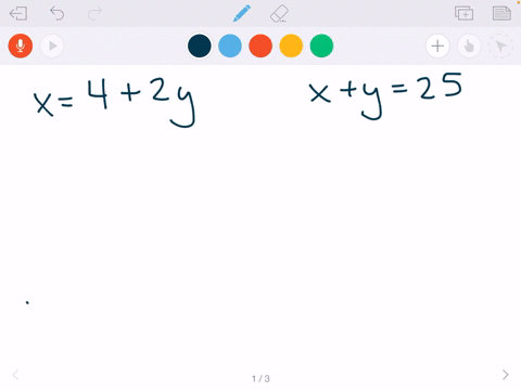 SOLVED: Solve. One number is 4 more than twice a second number. Their total is 25 . Find the ...