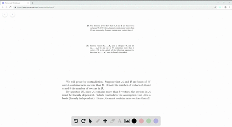 SOLVED:Use Exercise 27 to show that if 𝒜 and ℬ are bases for a subspace ...