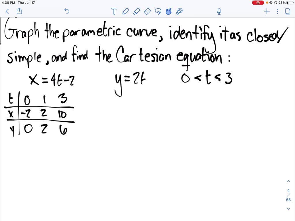 SOLVED:In each of Problems, a parametric representation of a curve is given. (a) Graph the curve ...