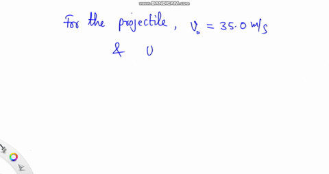 SOLVED:Find the horizontal range for each projectile with an initial speed of 35.0 m / s at the ...