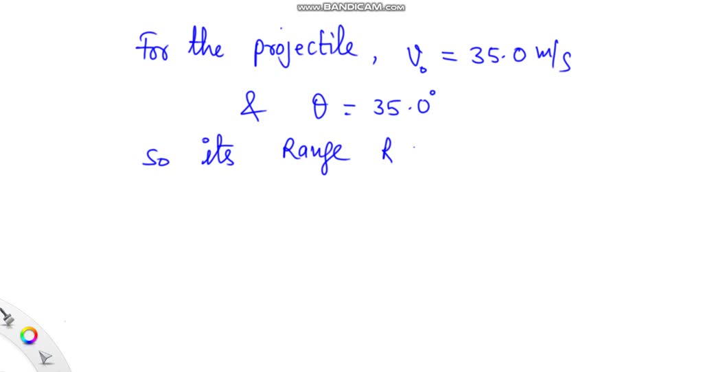 SOLVED:Find the horizontal range for each projectile with an initial speed of 35.0 m / s at the ...