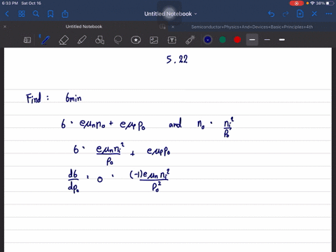 SOLVED:A semiconductor material has electron and hole mobilities μn and ...