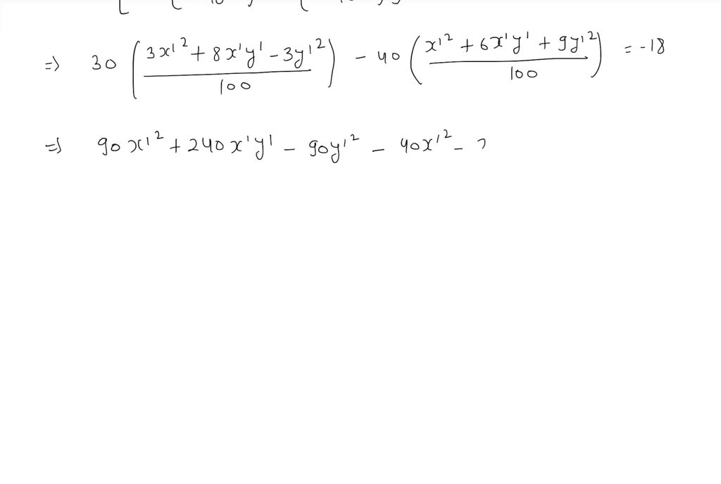 SOLVED:a. Rewrite the equation in a rotated x^{\prime} y^{\prime ...