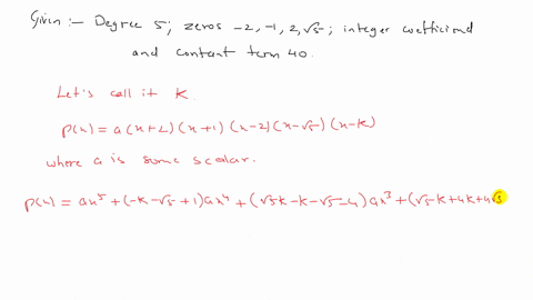 SOLVED:Find a polynomial of the specified degree that satisfies the ...