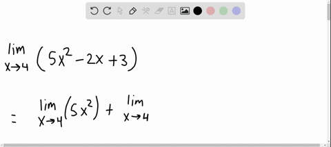 SOLVED:Evaluate the limit and justify each step by indicating the ...