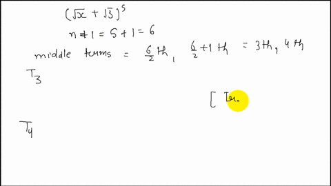 SOLVED:Find the indicated term of the binomial expansion. Middle two ...