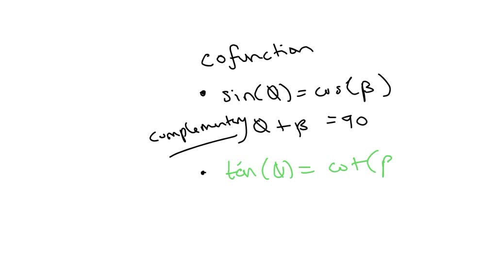 Solved Write Each Function Value In Terms Of The Cofunction Of A