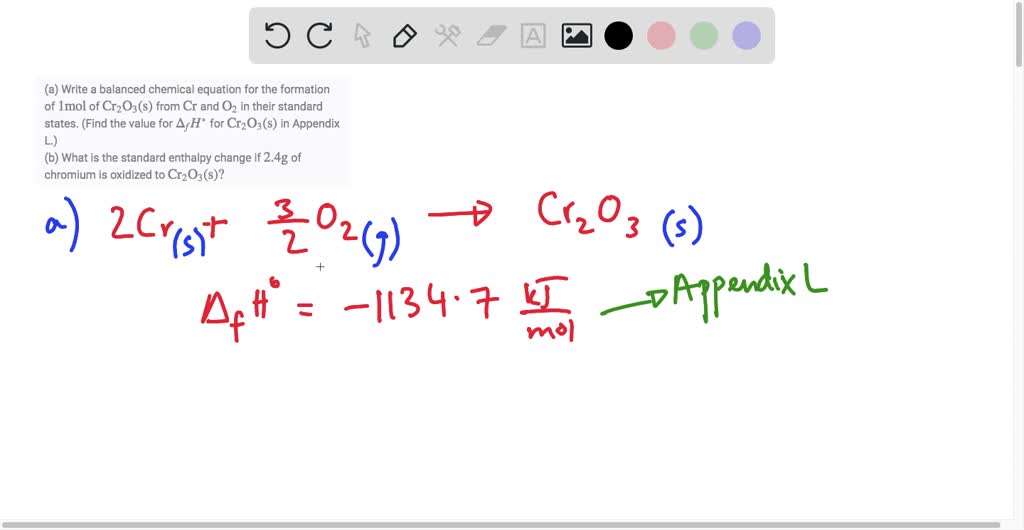SOLVED:(a) Write a balanced chemical equation for the formation of 1 ...