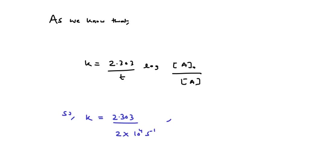 In A First Order Reaction The Concentration Of Reactant Decreases From