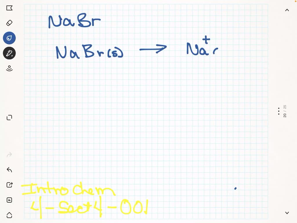Write a chemical equation that represents NaBr(s) dissociating in water ...