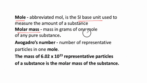 SOLVED:Discuss the relationships that exist between the mole, molar mass, and Avogadro’s number.