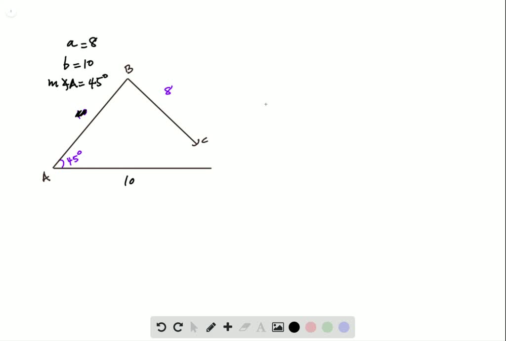 SOLVED:In 3-14 : a. Determine the number of possible triangles for each ...