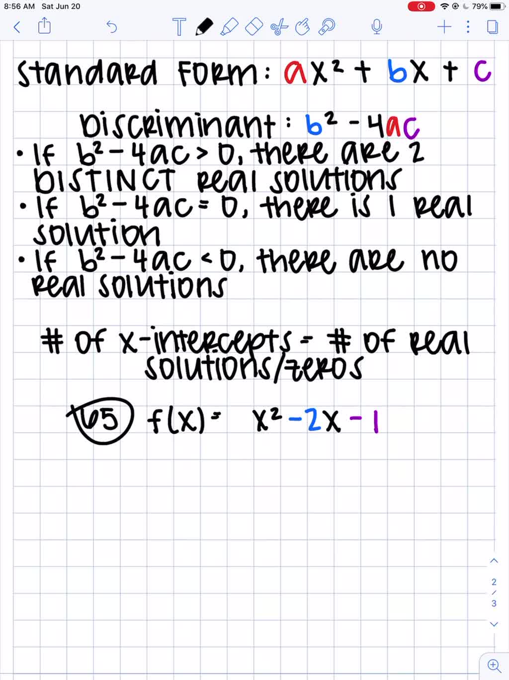 SOLVED:For function of the form f(x)= a x^2+b x+c, find the ...