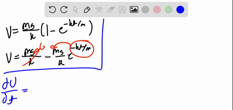 SOLVED:For positive constants k and g, the velocity, v, of a particle of mass m at time t is ...