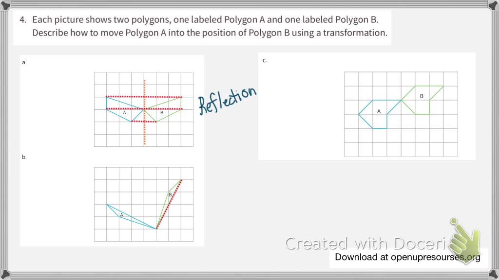 SOLVED:Each picture shows two polygons, one labeled Polygon A and one ...