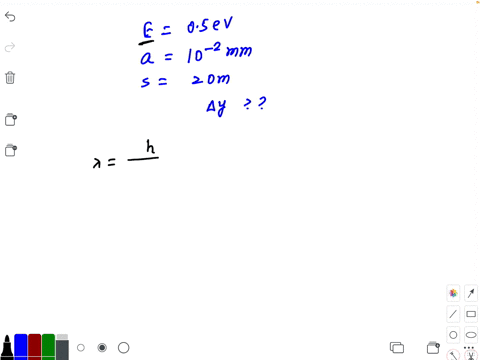 SOLVED:A stream of electrons, each having an energy of 0.5 eV, impinges ...
