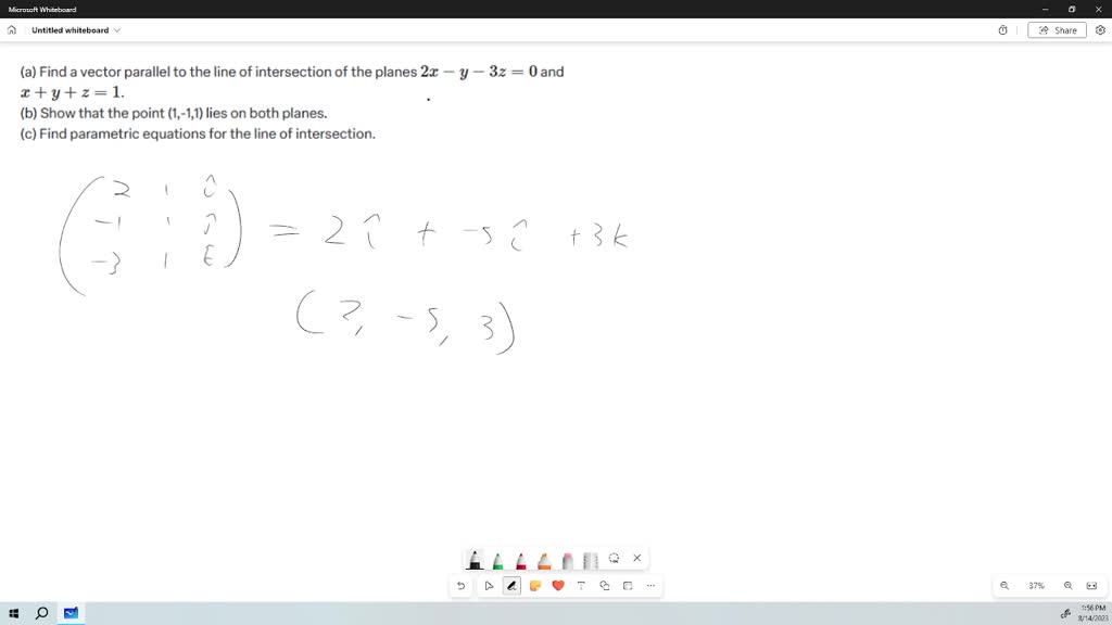 a. Without solving the following system, how can you deduce that these three planes must ...